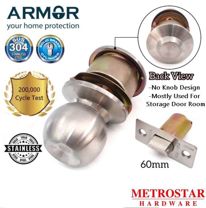 Armor One Side Door Knob With No Key Cylindrical Lock For Storage Room ...