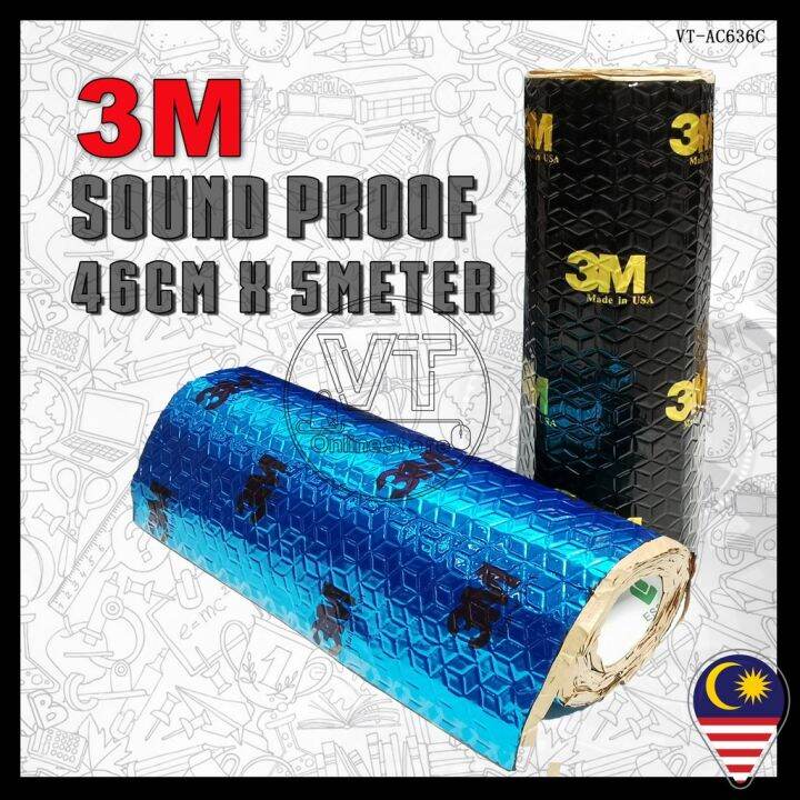 ♪3M Car Sound Proof (46cm x 5 Meter) Sound Proofing Insulation Heat Mat ...