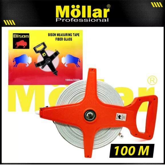 BISON Meteran Tancap Tanah 100 Meter Alat Ukur Jalan Gulung Rol Tanam | Lazada Indonesia