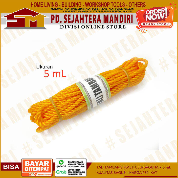 Tali Tambang Plastik Ukuran 5 mL - Panjang 10 Meter | Lazada Indonesia
