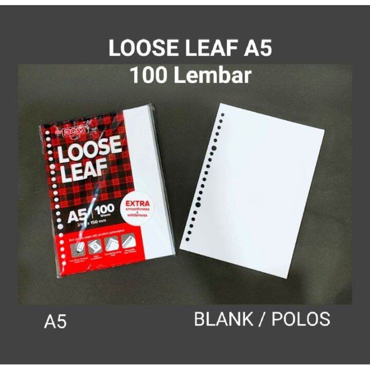 Refill Binder Loose Leaf A5 BLANK / POLOS Big Boss 20 Holes - isi 100 Lembar | Lazada Indonesia