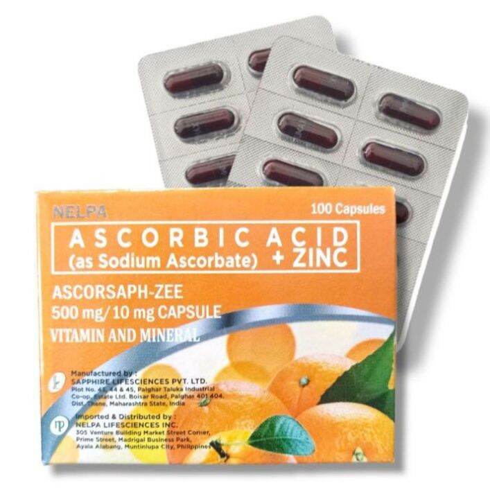 Ascorbic Acid + Zinc (Asorsaph-Zee) 100's capsule | Lazada PH