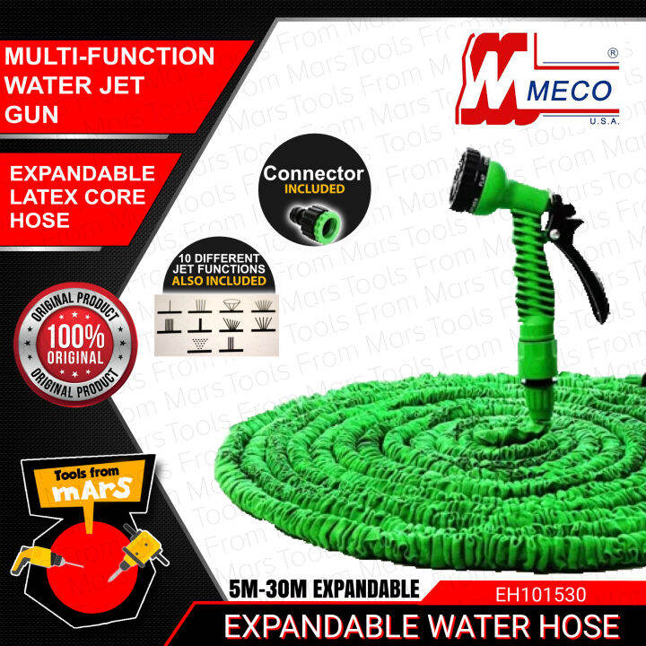 MECO Expandable Garden Hose with Multi-Function Jet Water Gun Up to 30M ...