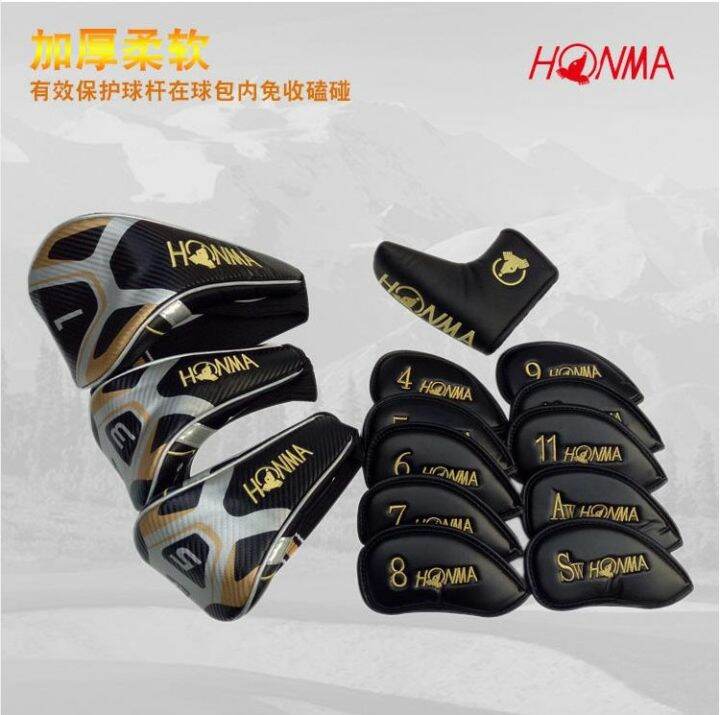 【original】 HONMA BERES Golf red horse full set of head cover club cover ...