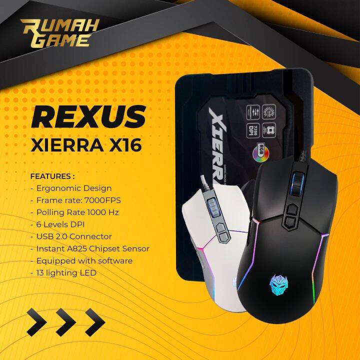 Mouse Gaming Rexus Xierra X16 - RGB Macro Gaming Mouse | Lazada Indonesia