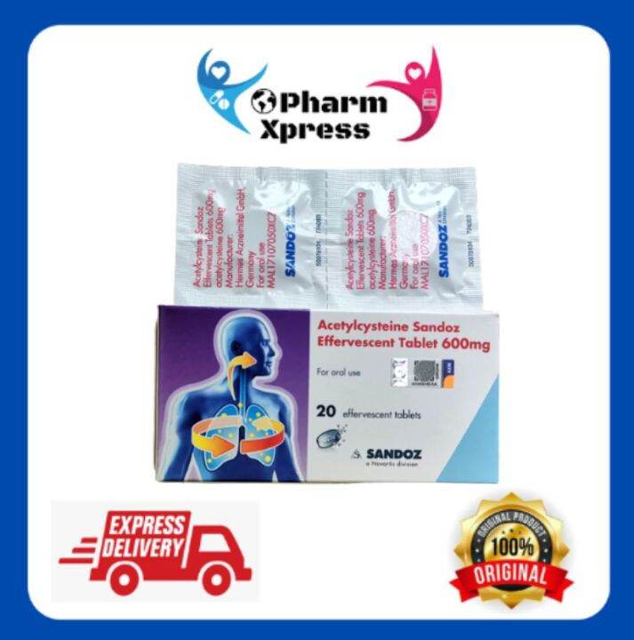 Sandoz Acetylcysteine 600mg 20's (Ubat Cair Kahak) | Lazada