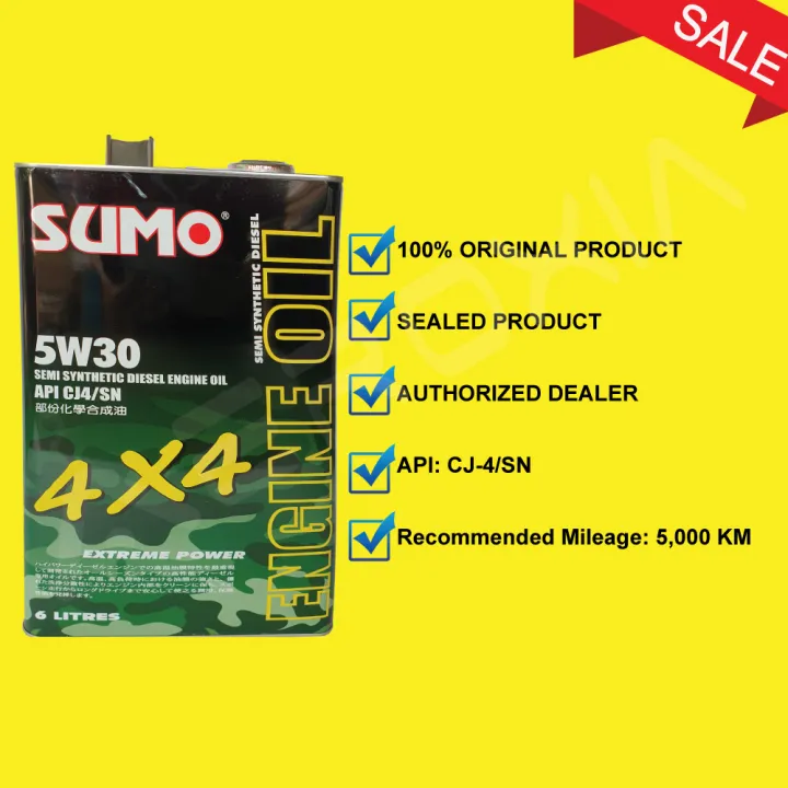 SUMO 4X4 EXTREME POWER 5W30 API CJ-4/SN SEMI SYNTHETIC DIESEL ENGINE ...