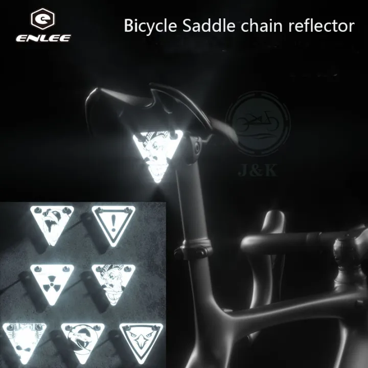Enlee Bicycle Saddle chain Reflective MTB Road Bike Triangle Warning ...
