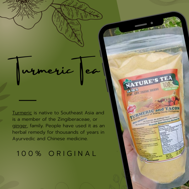 SET of 3 Packs, Turmeric 18 in 1 Herbal Powder Tea, 400grams each pack ...