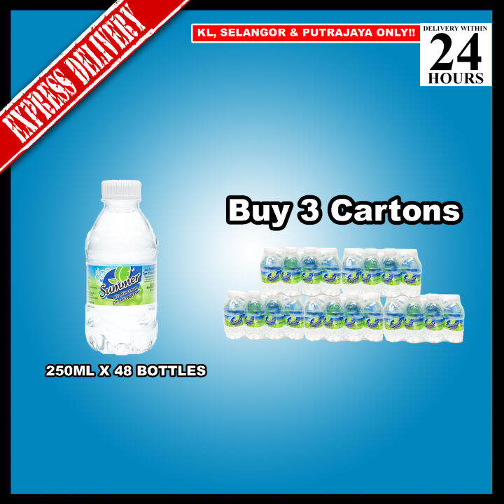 BUNDLE OF 3 CARTONS : SUMMER DRINKING WATER 250ML x 12 BOTTLES | Lazada