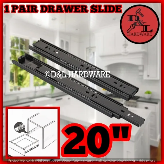 D-2508 1 PAIR DRAWER SLIDE ROLLER DRAWER GUIDE HEAVY DUTY 3 FOLD (20 ...