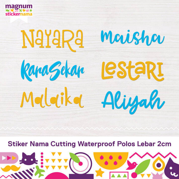 Stiker Nama Waterproof, Sticker Nama Cutting bukan Printing, Label Nama ...