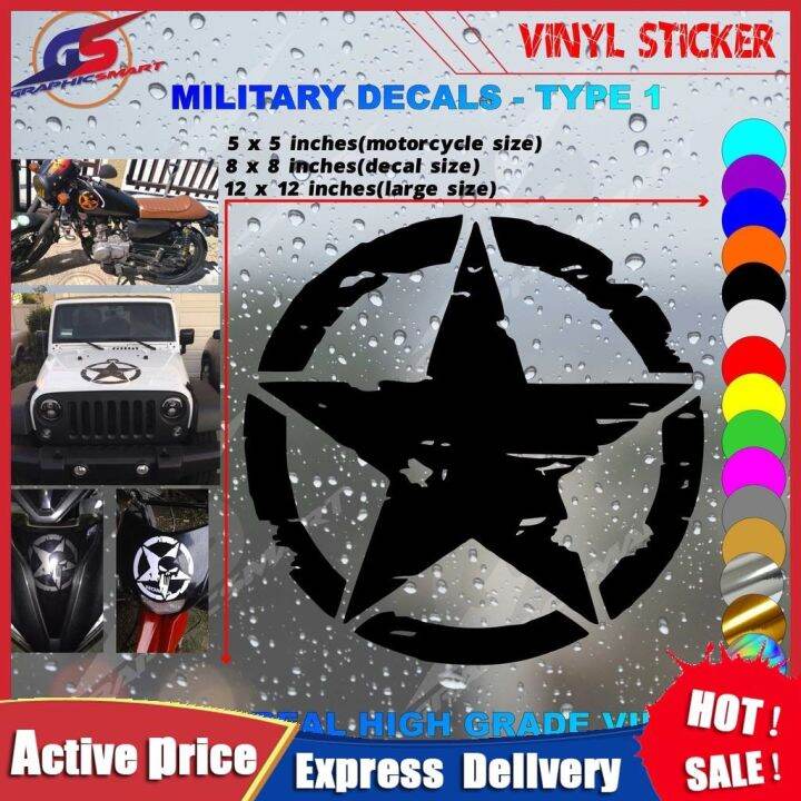 MILITARY DECAL Type-1 Car Motorcycle Sticker Decal Vinyl | Lazada PH