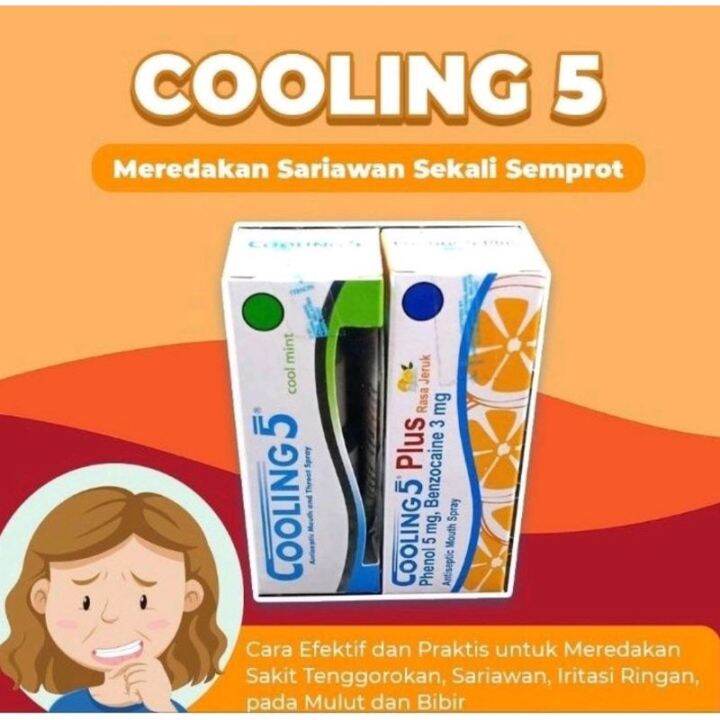 Cooling 5 Spray // Cooling 5 plus (Obat Sariawan, Sakit Gigi, Gusi ...