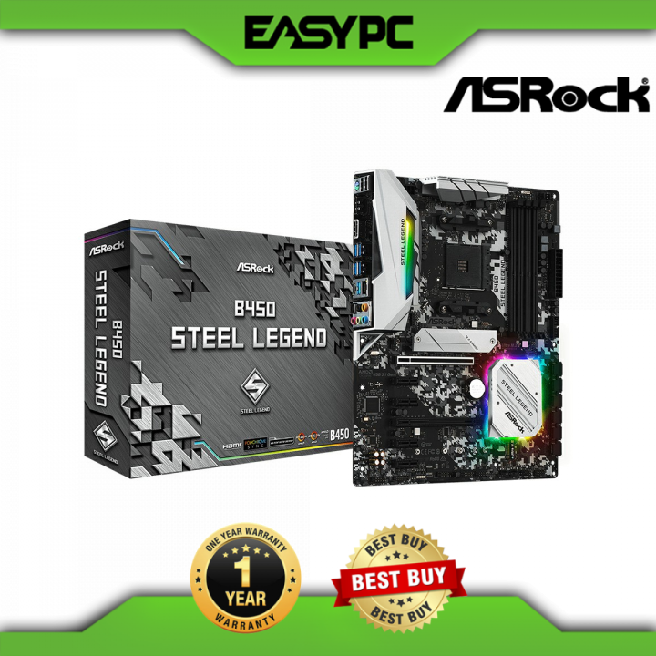 EasyPC Asrock B450 Steel Legend Motherboard Socket Am4 Ddr4 , HDMI and ...