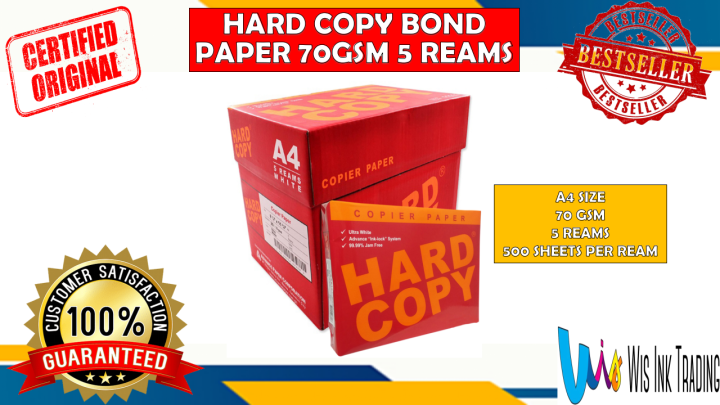 HARD COPY BOND PAPER A4 SIZE 70GSM 5 REAMS | Lazada PH