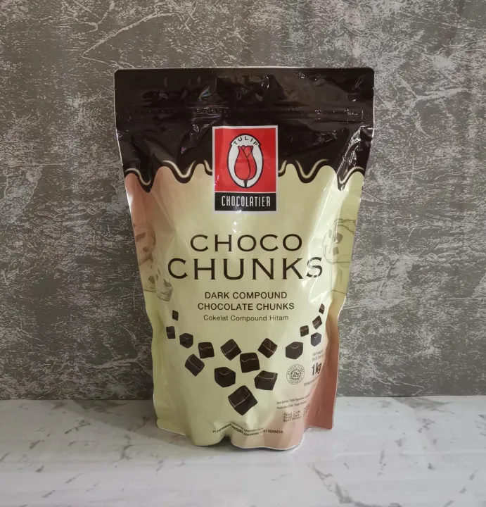 TULIP CHOCO CHUNKS ช็อกโก ชังส์ ดาร์ก คอมพาวด์ช็อกโกแลต แบ่งบรรจุ 100 ...