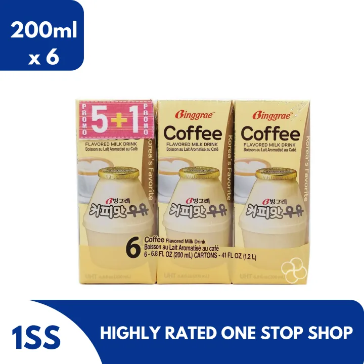 Binggrae Coffee Flavored Milk Drink, 200ml set of 6 | Lazada PH