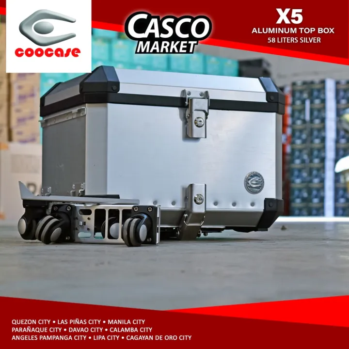COOCASE X5 SERIES 58 LITERS ALUMINUM TOP BOX WITH WHEELS | Lazada PH