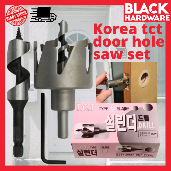 BLACK HARDWARE Lock Installation Kit Drill Cylindrical Door Lock Hole ...