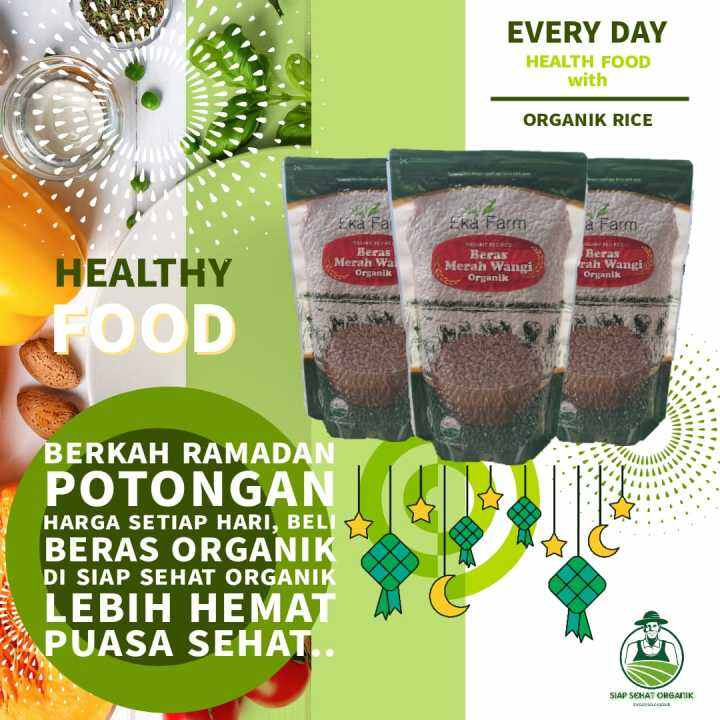 Beras Merah Wangi Organik By Eka Farm 1Kg Kemasan Vacuum | Lazada Indonesia
