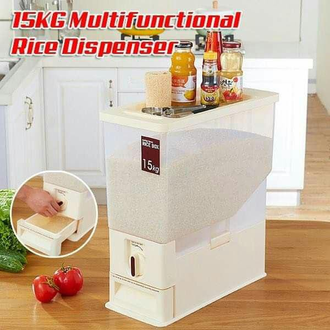 🌹READY STOCK🌹 Rice Tub Dispenser 15kg Rice Storage Food Dispenser Tools ...