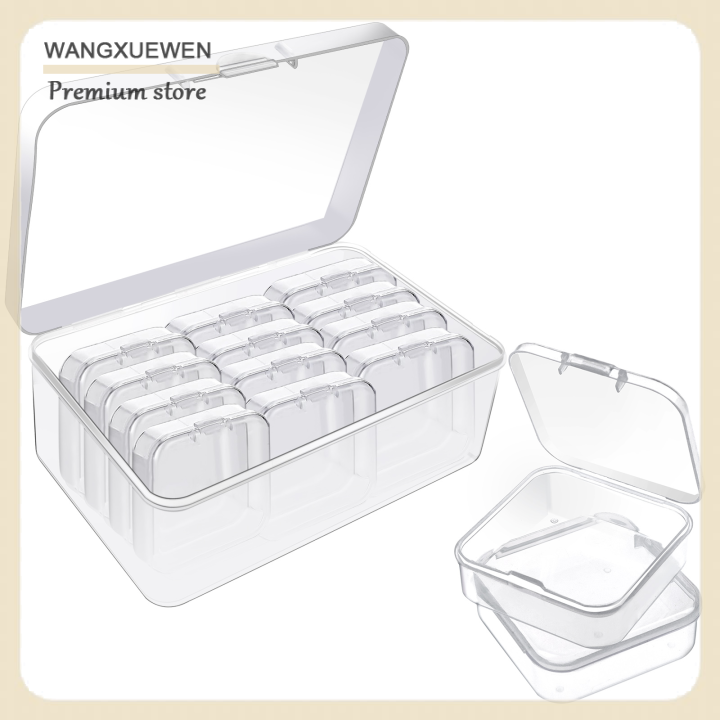 [COD] 15 Pieces Plastic Storage Cases Mini Clear Plastic Storage Mixed ...