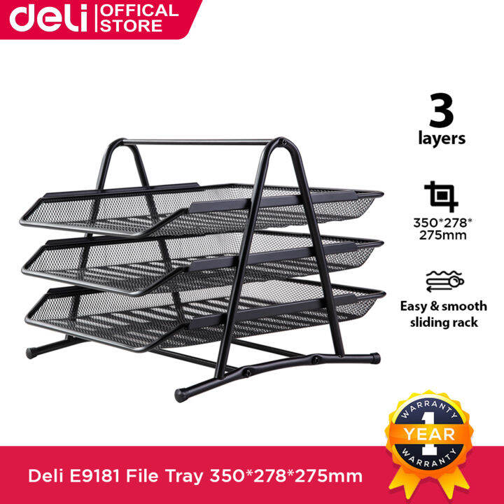 Deli E9181 File Tray 350×278×275mm Black | Lazada PH