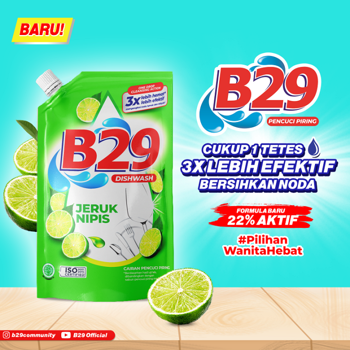 B29 Liquid Dishwash 750ml FRESH LIME Sabun Cair Pencuci Piring (Kemasan ...
