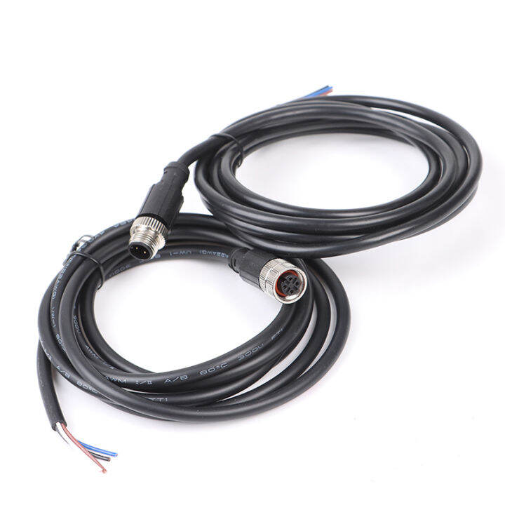 M12 sensor connector cable double head male female 2m wire waterproof ...