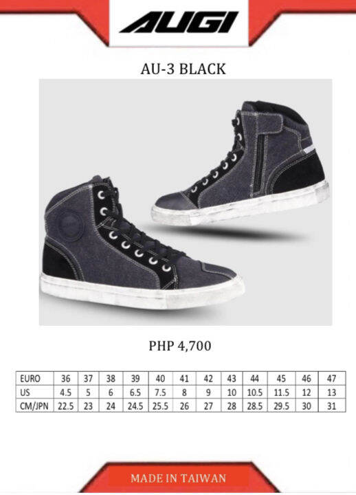 AUGI MOTORCYCLE URBAN BOOTS AU-3 BLACK | Lazada PH