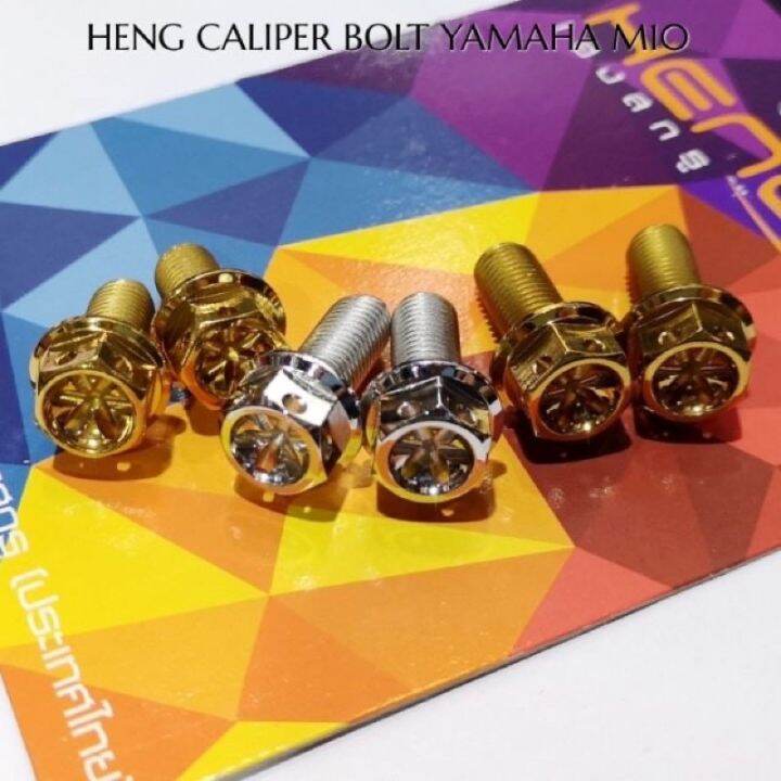 10x25 HENG GOLD FLOWER TYPE BOLTS(caliper bolt mio,aerox,nmax,m3.soulty ...