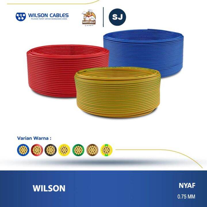 Wilson Cables - Kabel Listrik Tembaga / NYAF 0.75 mm2 / 50 Meter ...
