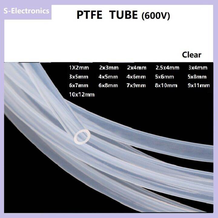 Clear PTFE Tube ID 0.5 1 2 2.5 3 4 5 6 7 8 10 12mm F46 Insulated Hose Rigid Pipe Temperature ...