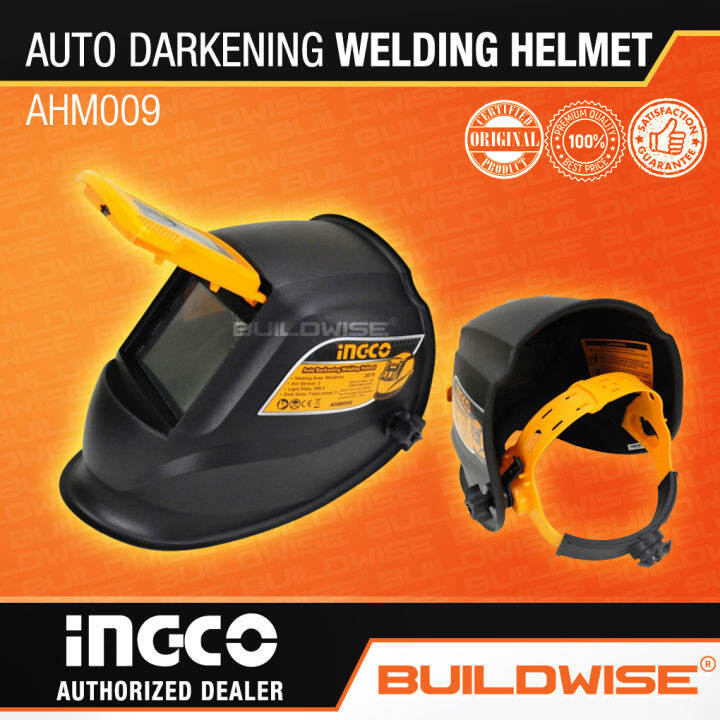 Ingco Solar Powered Auto Darkening Welding Helmet AHM009 「BUILDWISE ...