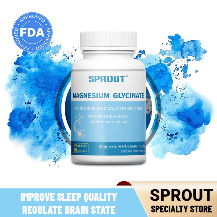 Magnesium Glycinate 105 mg, For Muscle, Heart, Nerve & Bone Support ...