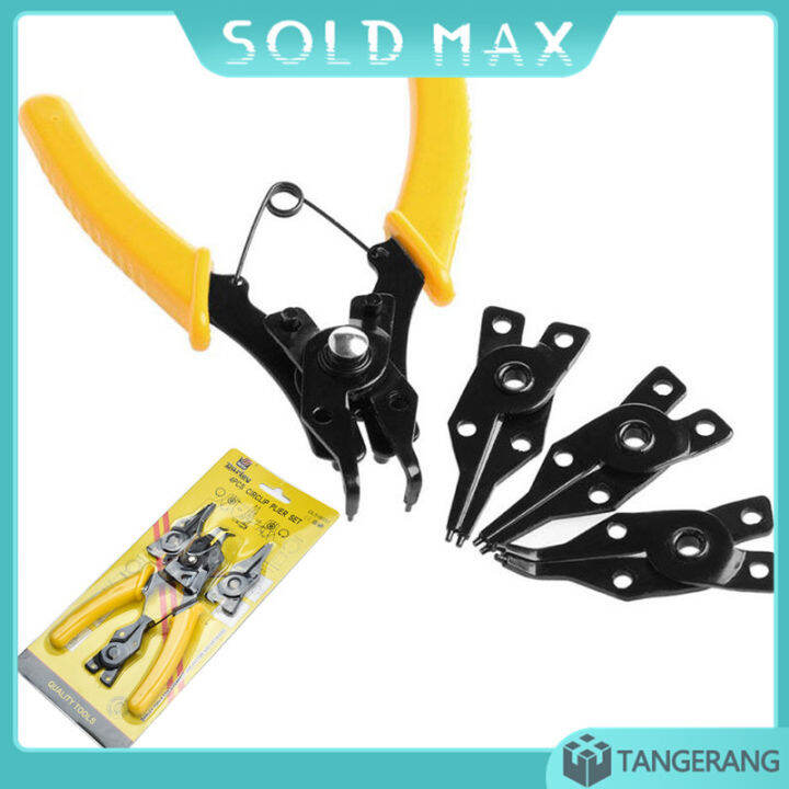4 In 1 Tang Snap Ring Circlip Plier Set Alat Pasang Ring Snap Tang ...
