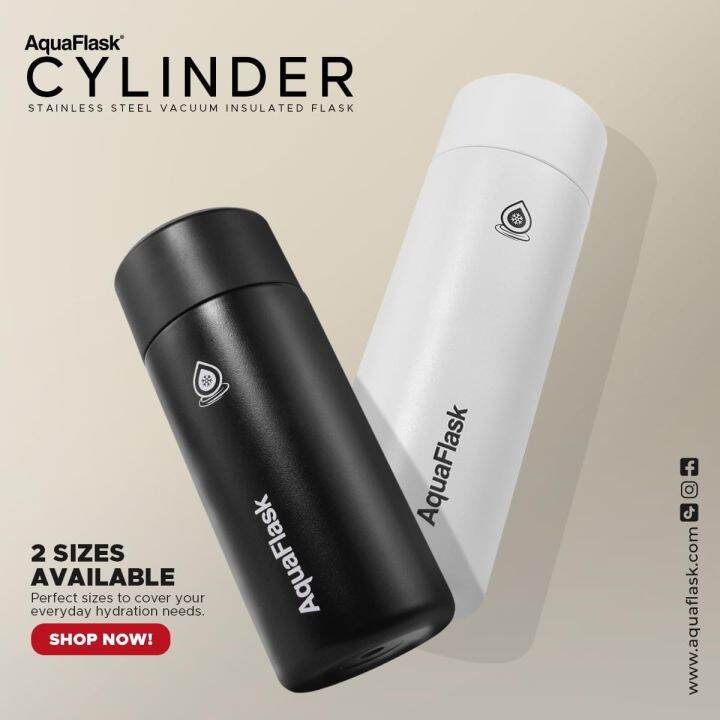 AQUAFLASK 24oz Cylinder Wide Mouth with Vacuum Insulated Stainless ...