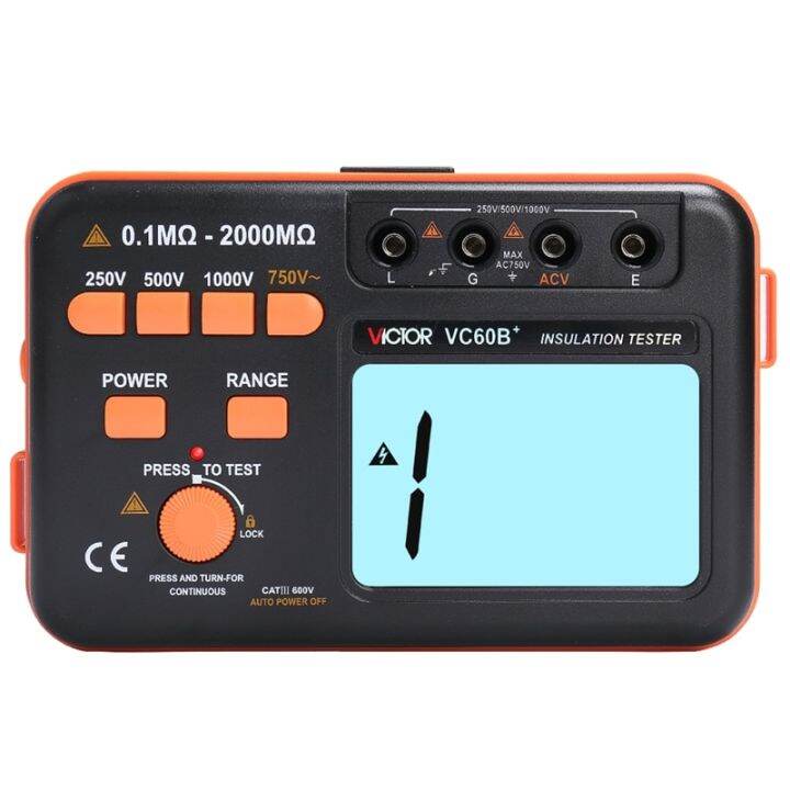 Victor VC60B+ Digital Insulation Resistance Tester Megger MegOhm Meter ...