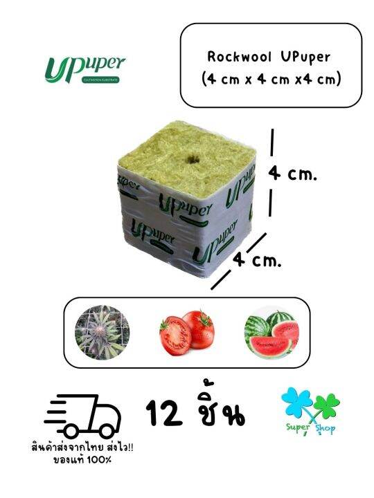 พร้อมส่งจากไทย! UPuper Rockwool cubes ร็อควูลก้อน วัสดุเพาะชำ จำนวน 12 ...