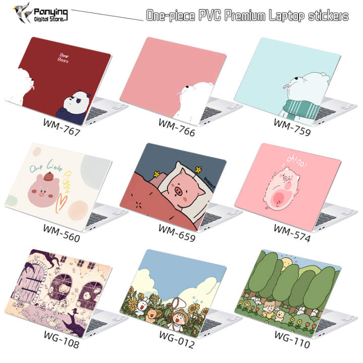 DIY laptop stickers laptop skins 10"12"13.3"14"15"17" PVC cartoon cover ...