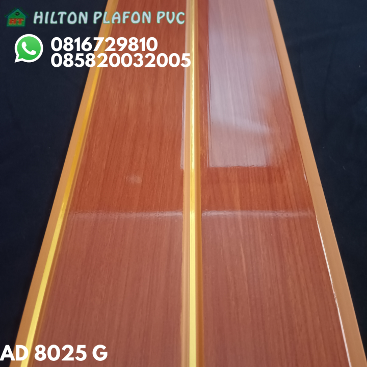 Plafon PVC Motif Kayu Coklat Nat Emas, Murah dan Berkualitas | Lazada ...