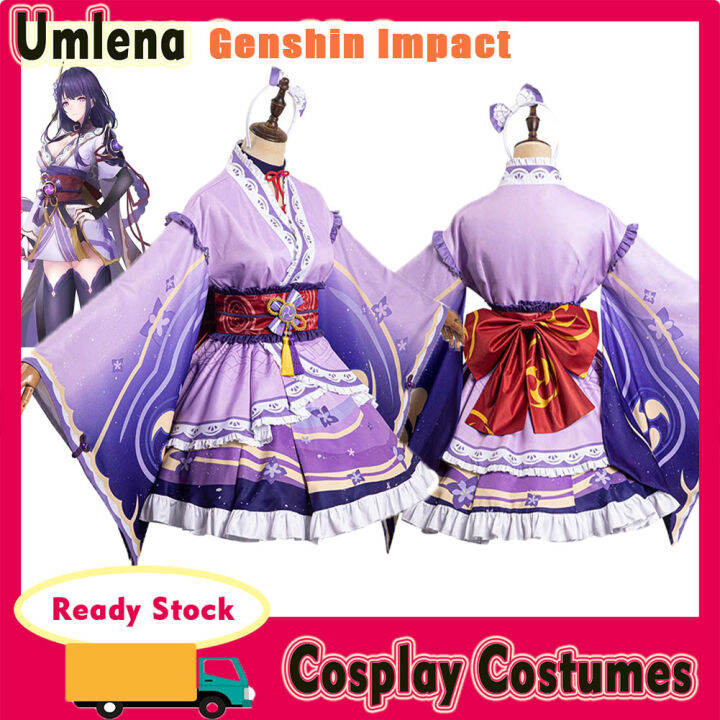 Genshin Impact Raiden Shogun Cosplay Costume Accessory Uniform Outfits ...