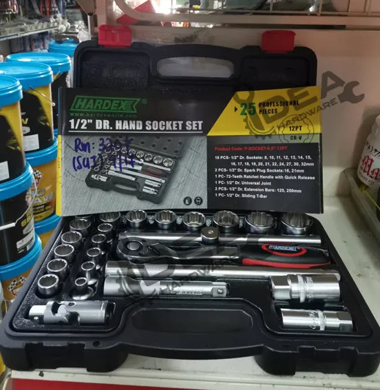 HARDEX DR Hand Socket Set 1/2 (25 professional Pieces) | Lazada