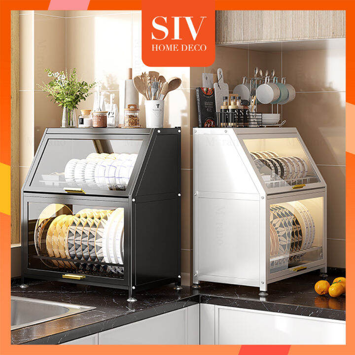 SIV 2/3-TierDish Rack with Drainer Dish Rack Organizer Cabinet Kitchen ...