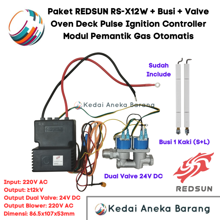 Paket Module Modul Kontroler Pemantik Gas LPG NG Oven Deck Spark Pulse ...