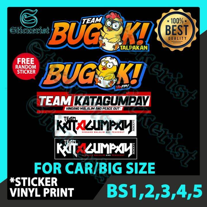 BUGOK/TEAM KATAGUMPAY CAR SIZE VINYL DECAL STICKERS | Lazada PH