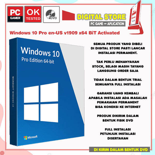 DVD Windows 10 Pro 19041.964 x64 En-Us Bootable Preactived | Lazada ...