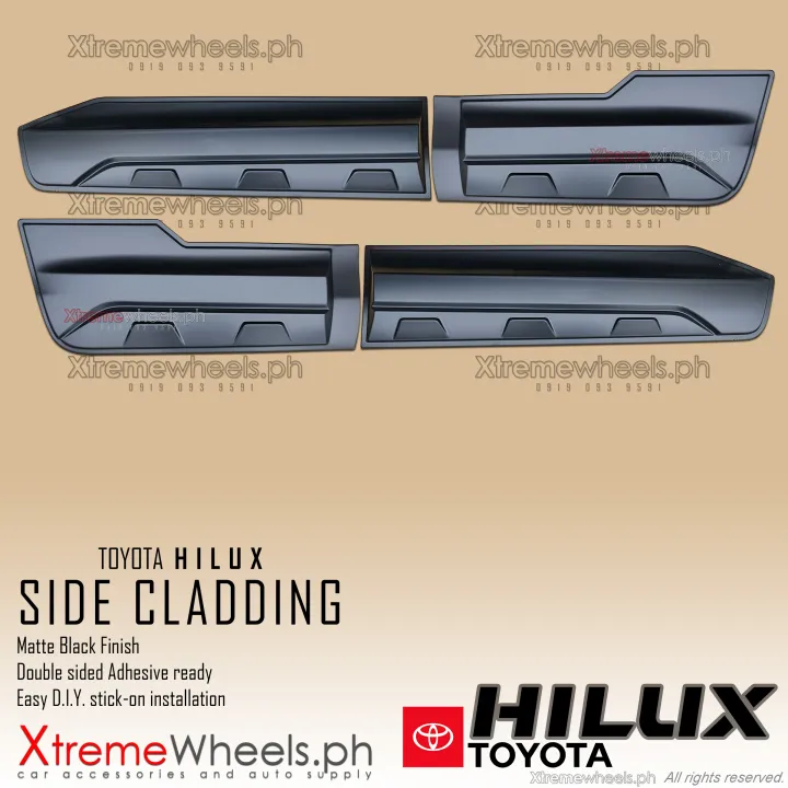 Toyota Hilux All Variant 2016-2023 Wide Side Moulding / Door Cladding ...