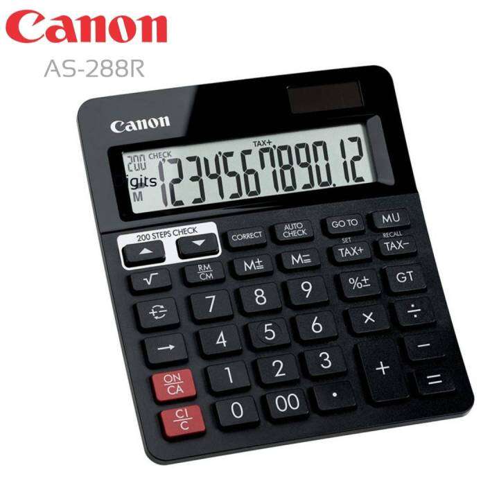 เครื่องคิดเลขแคนนอน 12หลัก สีดำ Canon AS-288R | Lazada.co.th